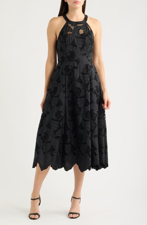 LILLY PULITZER® Lilly Pulitzer® Floral Openwork Halter Neck Midi Dress